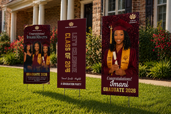 “Graduation Banner Template Bundle – Class of 2026 (Editable Canva Yar ...